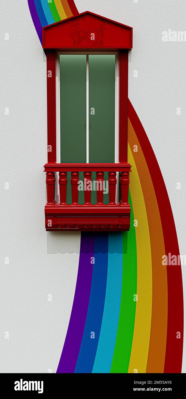 classical marble window on wall 3d illustration Stock Photo - Alamy