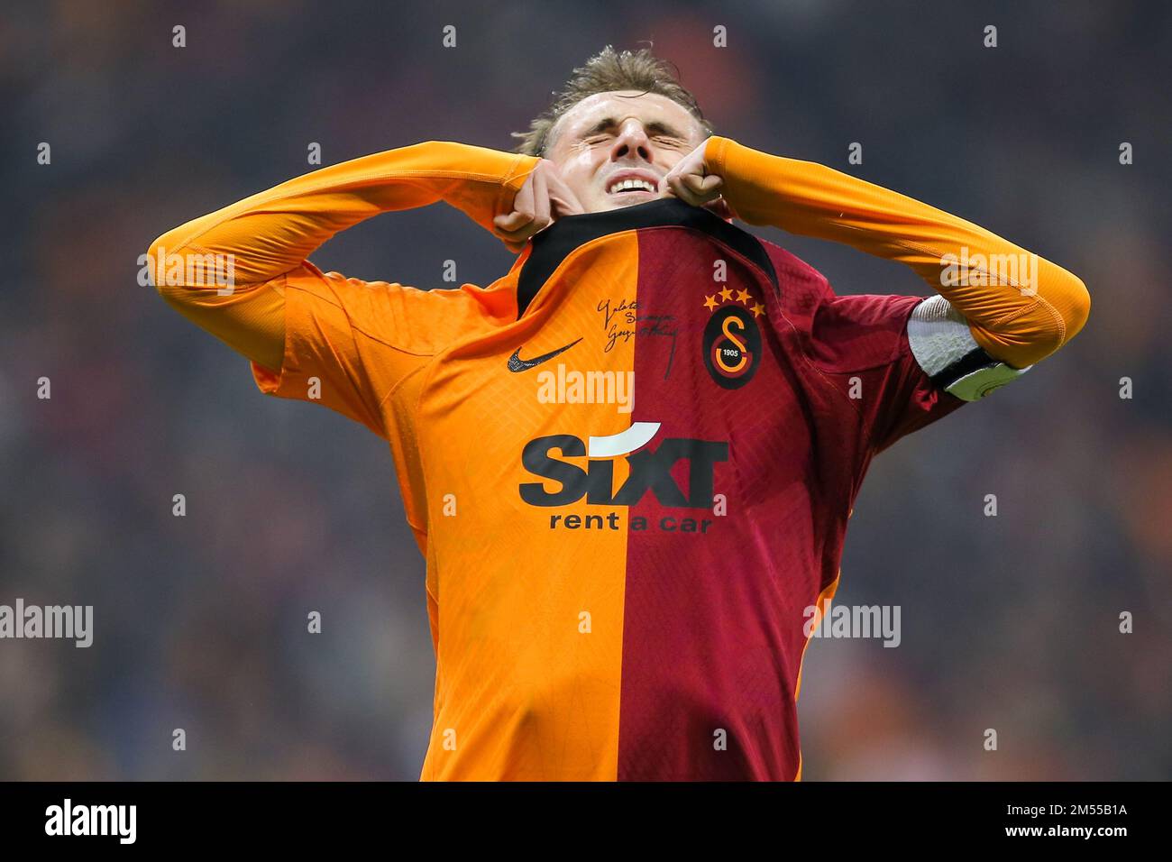 ISTANBUL, TURKEY - DECEMBER 25: Kerem Akturkoglu of Galatasaray reacts ...