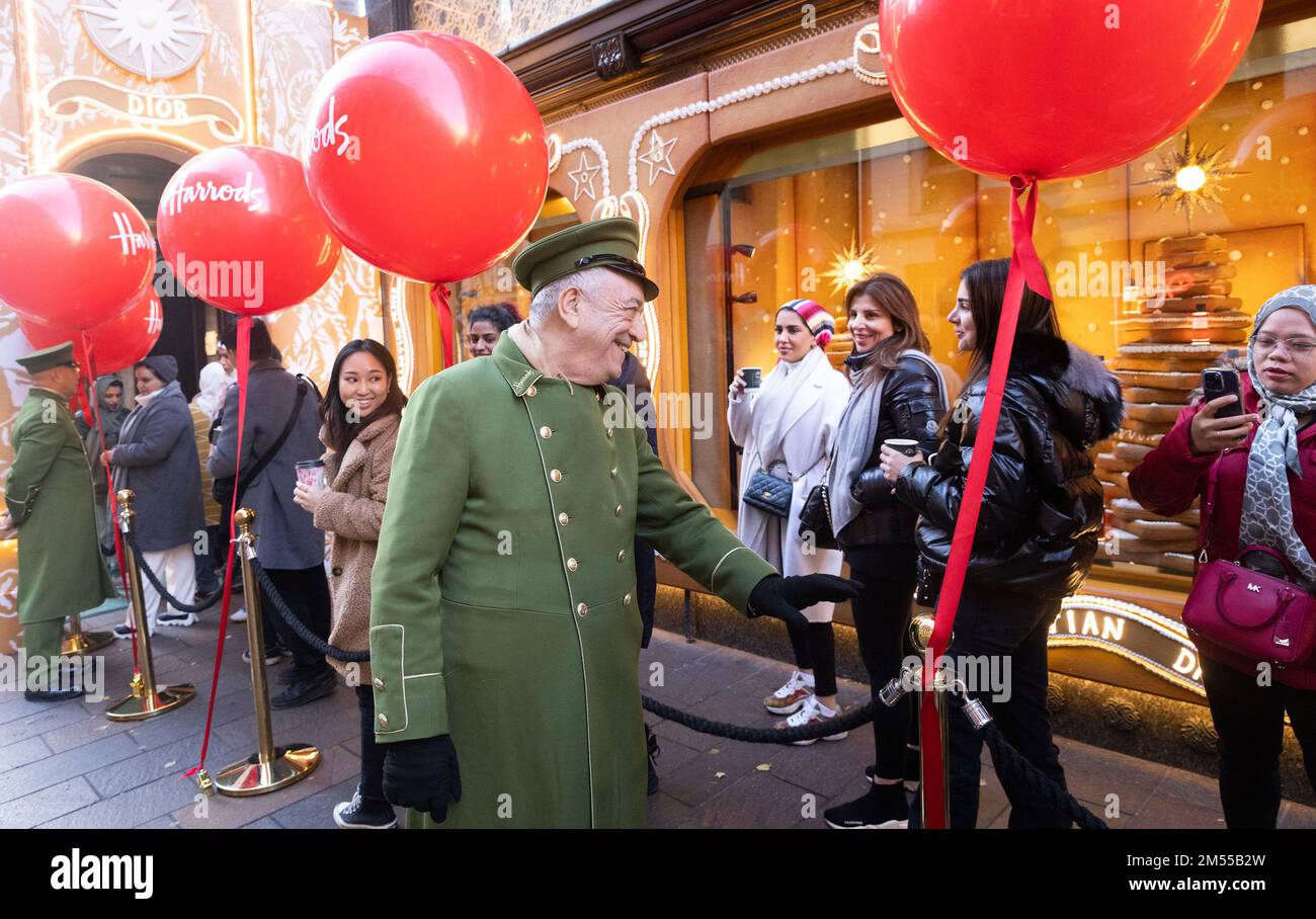 EDITORIAL USE ONLY Michael Pinsker greeting customers queuing outside ...