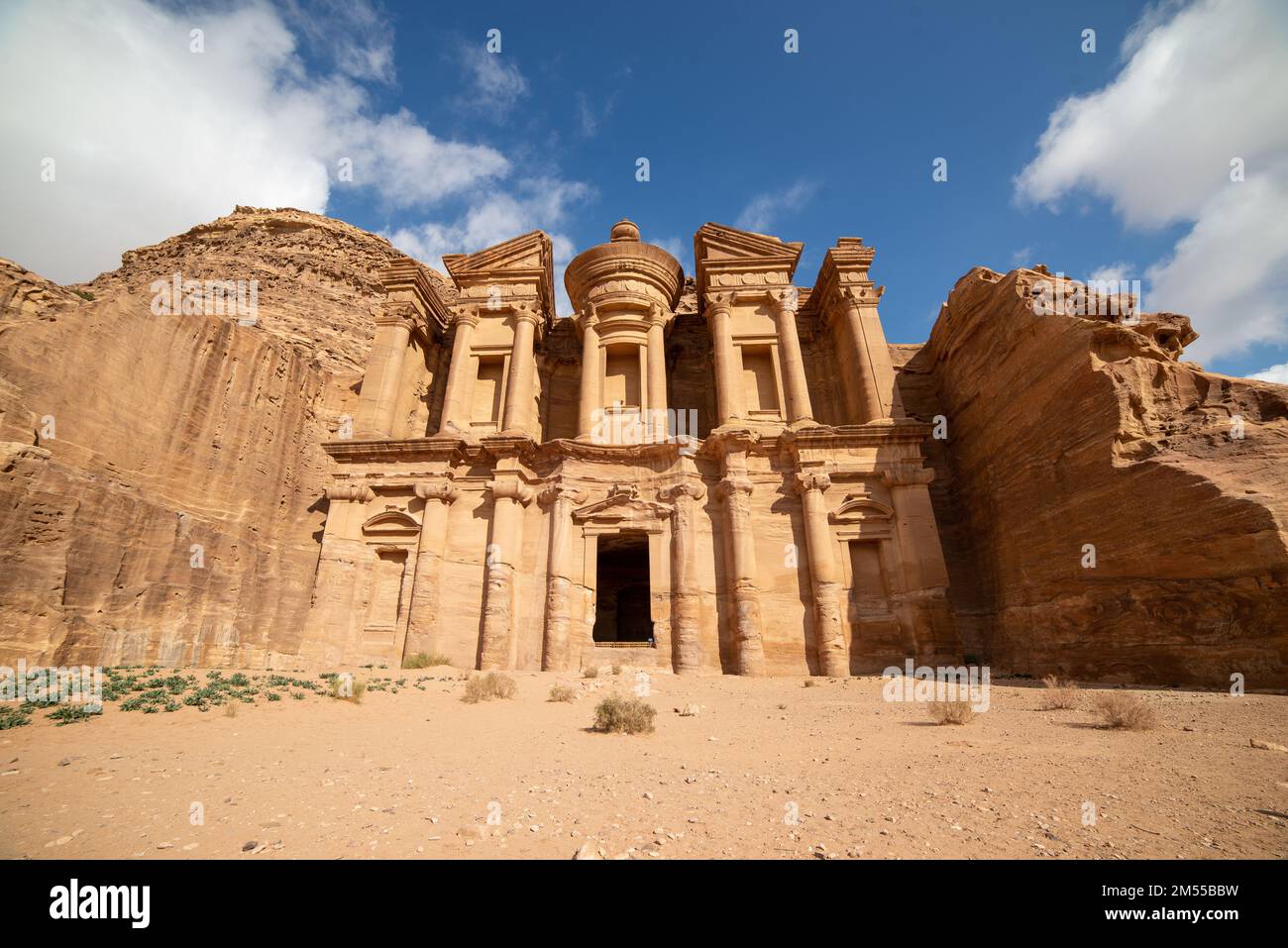 A low-angle view of ancient buildings in Jordan, Petra Stock Photo - Alamy
