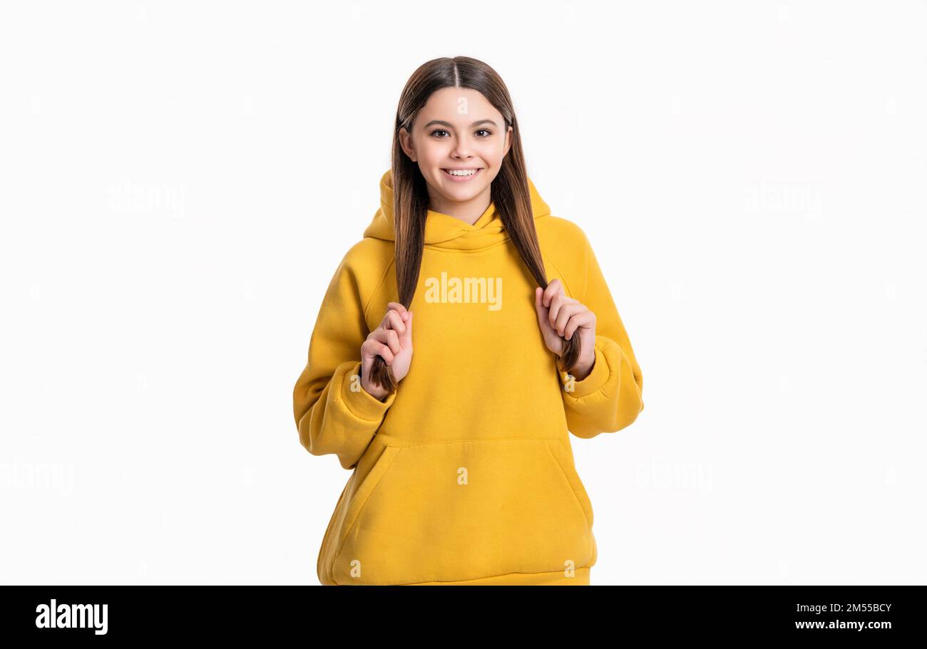 trendy teen girl isolated on white background. portrait of trendy teen ...