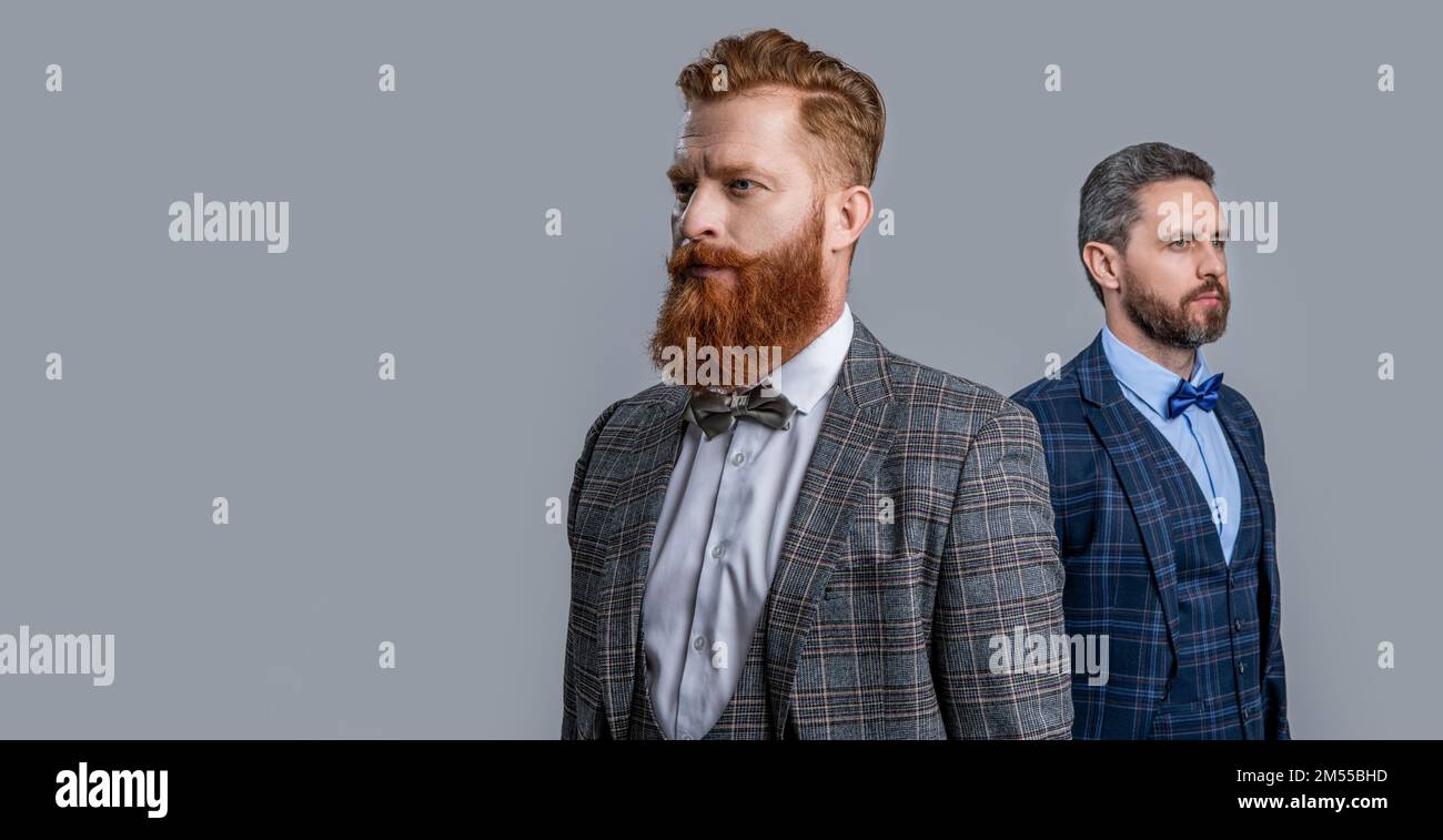 studio shot of gentlemen wearing tux, copy space. elegant gentlemen in ...