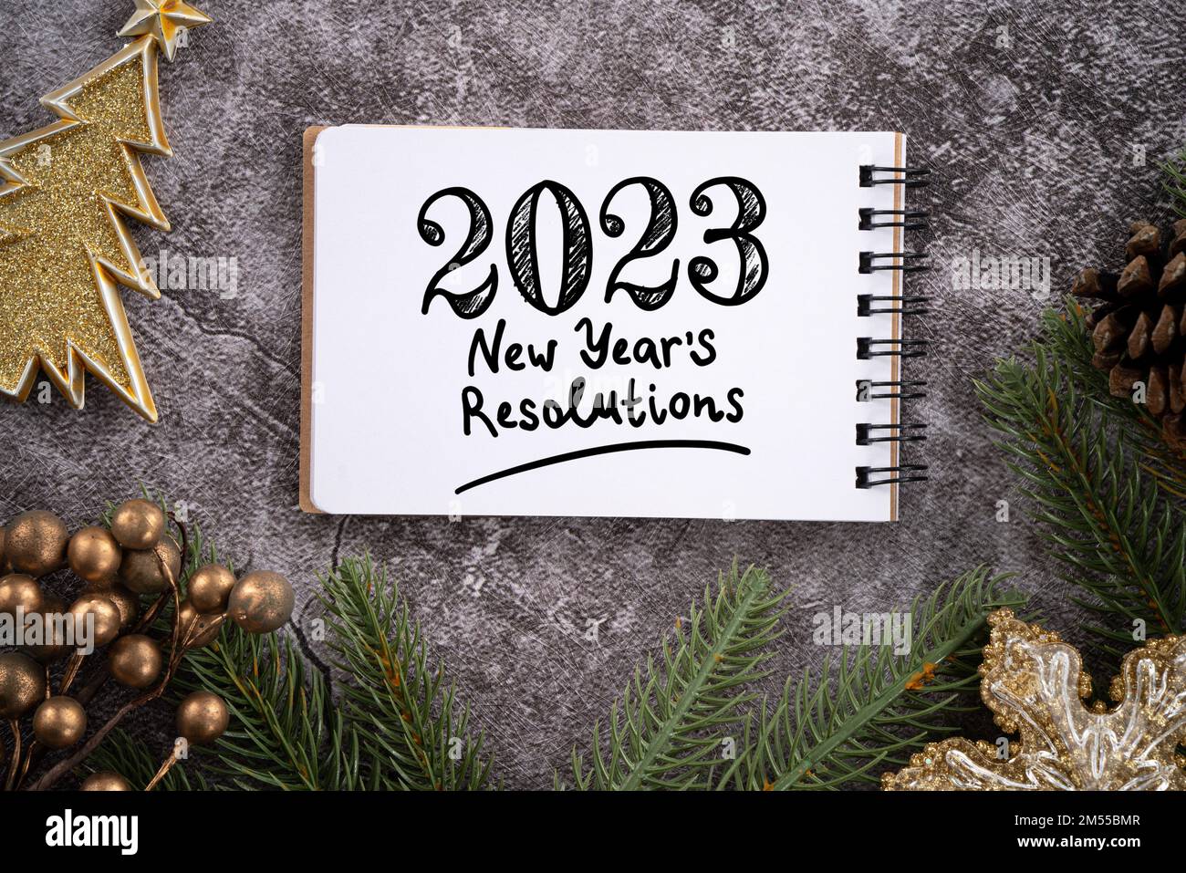 Christmas and New year of 2023 goals, plan and action design concept ...