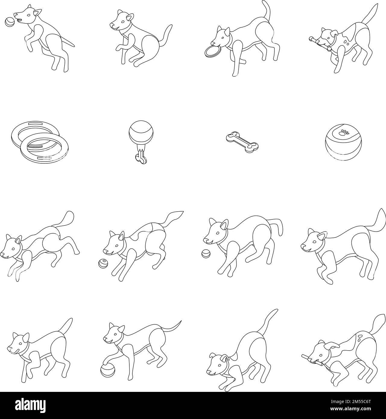 Playful dog icon. Isometric of playful dog vector icon for web design ...