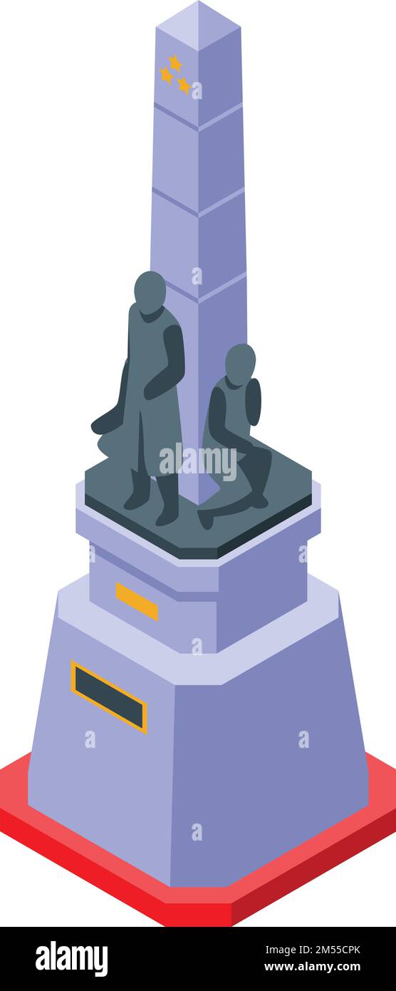 Philippines statue icon isometric vector. City culture. Tower national ...