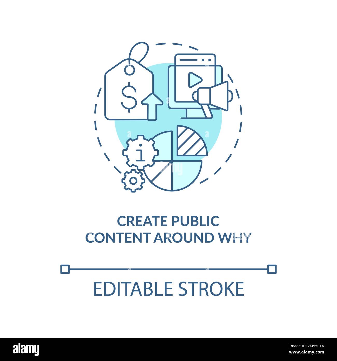 Create public content around why blue concept icon Stock Vector Image ...