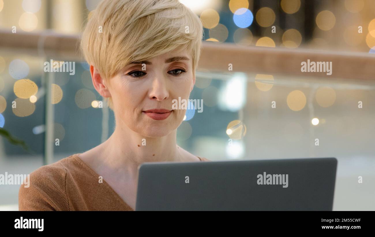 Portrait headshot adult caucasian 40s middle-aged woman programmer ...