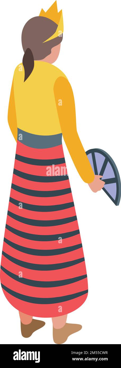 Philippines woman dance icon isometric vector. Travel culture. Nationa ...
