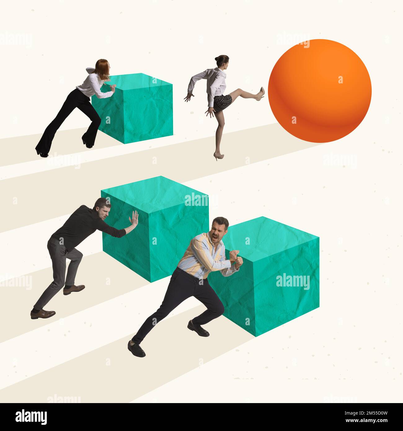 Contemporary art collage. Creative design. Motivated, ambitious ...