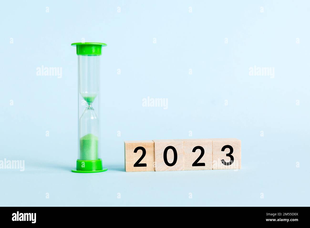New Year 2023 sand timer. Resolution, time, plan, goal, motivation ...