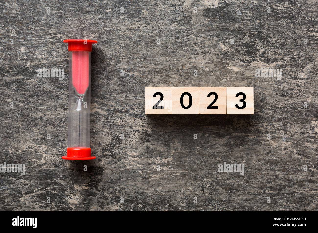 New Year 2023 sand timer. Resolution, time, plan, goal, motivation ...
