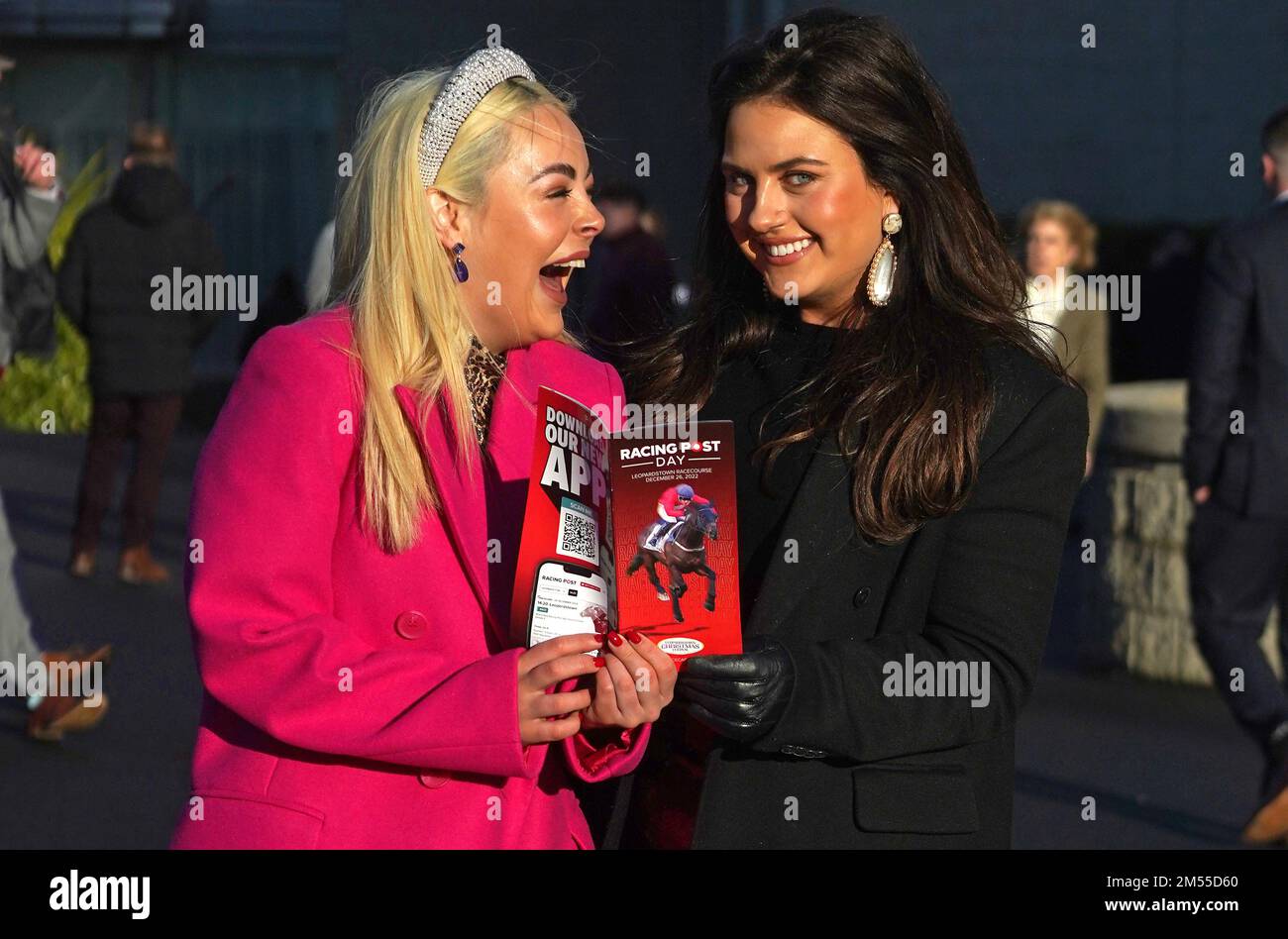 Shauna O'Callaghan (left) and Megan Satchwell, both from Dublin, pose ...