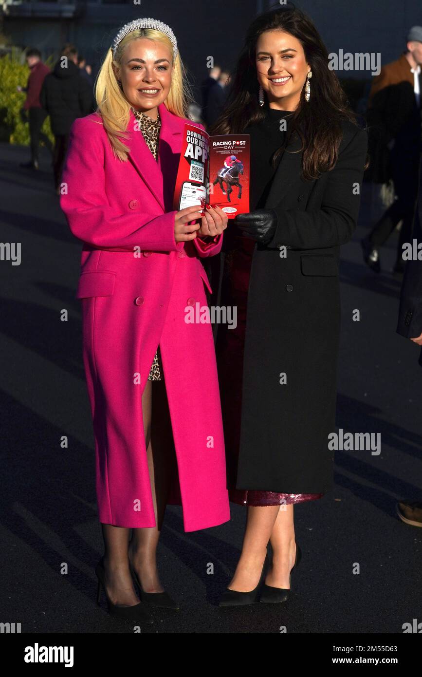 Shauna O'Callaghan (left) and Megan Satchwell, both from Dublin, pose ...