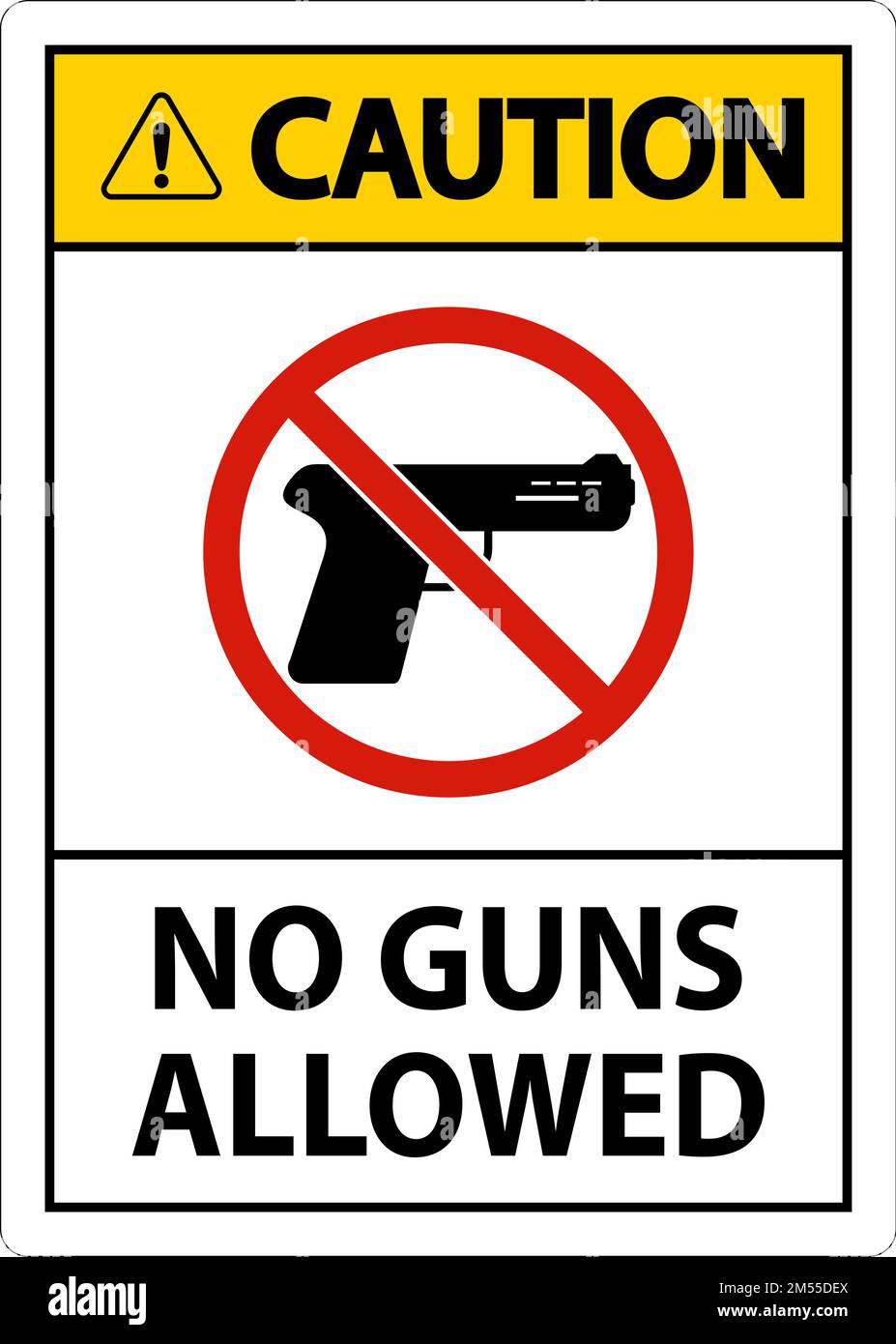 No Gun Rules Sign, Caution No Guns Allowed Stock Vector Image & Art - Alamy