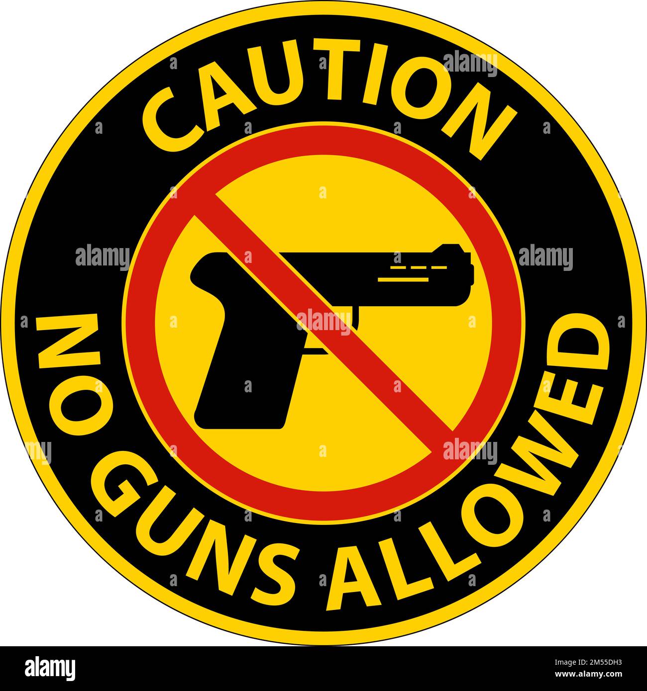 No Gun Rules Sign, Caution No Guns Allowed Stock Vector Image & Art - Alamy