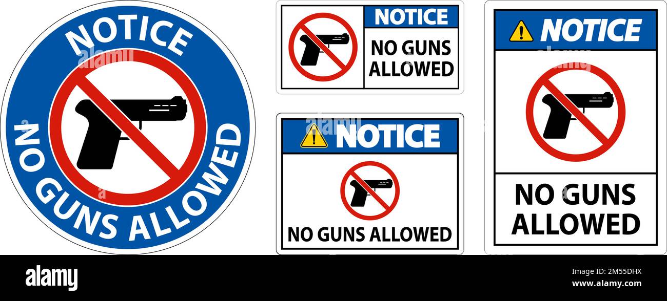 No Gun Rules Sign, Notice No Guns Allowed Stock Vector Image & Art - Alamy