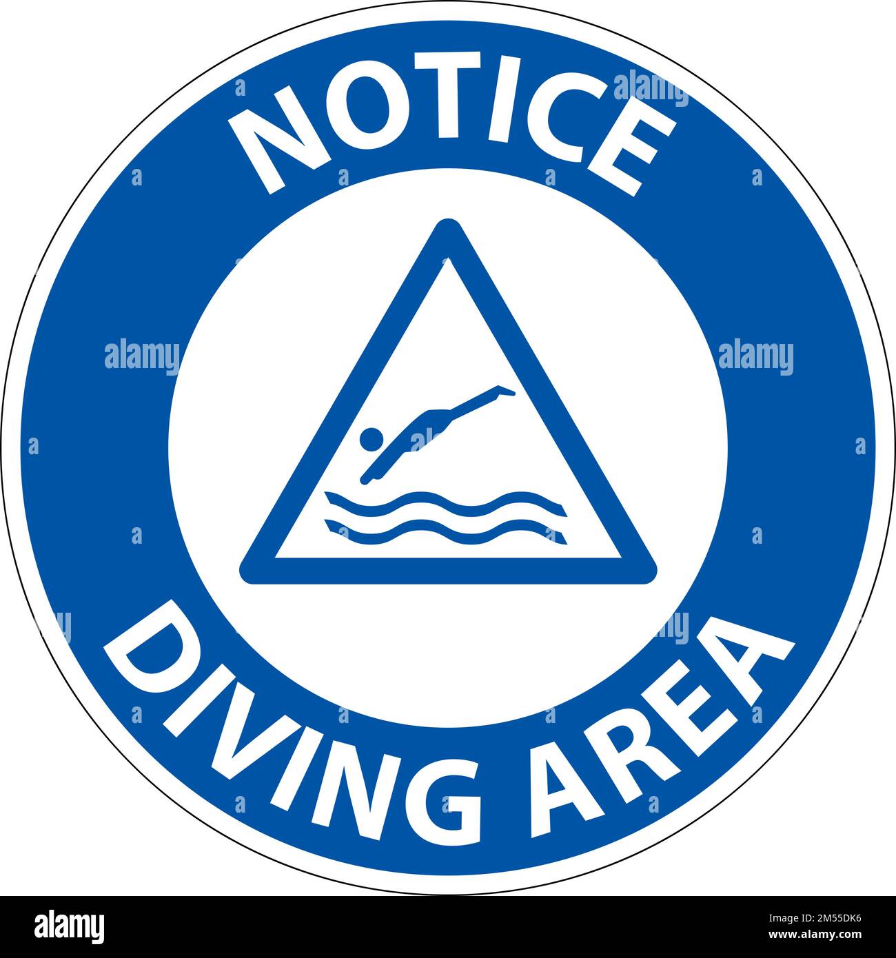 Notice Diving Area Hazard Sign On White Background Stock Vector Image ...