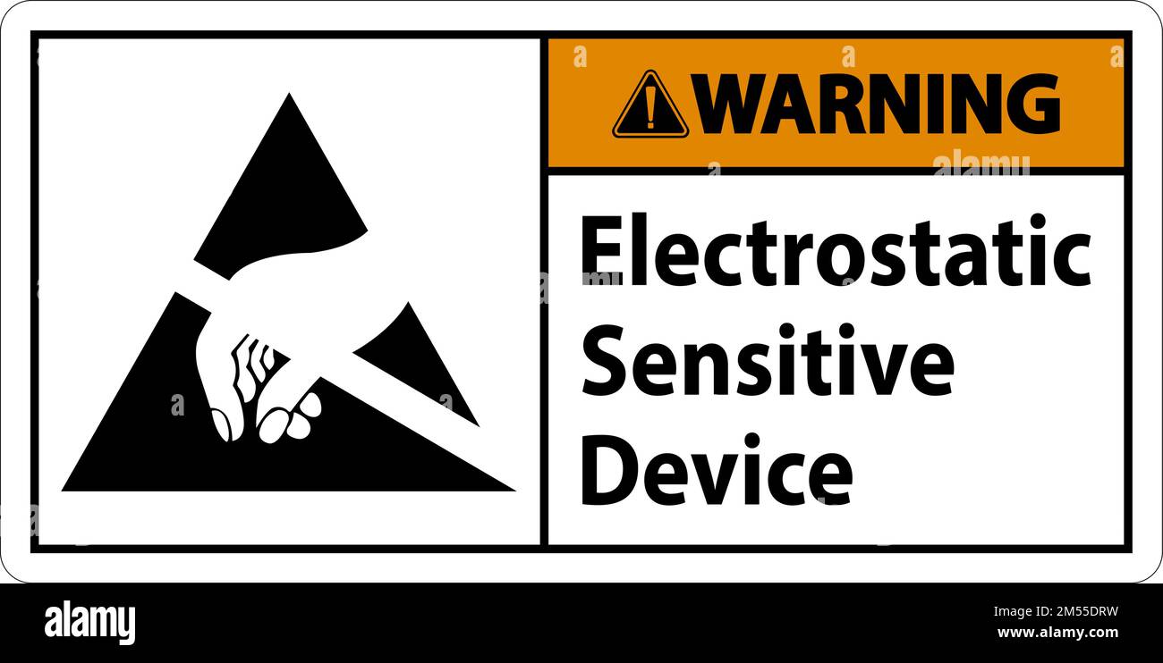 Warning Electrostatic Sensitive Device Sign On White Background Stock ...