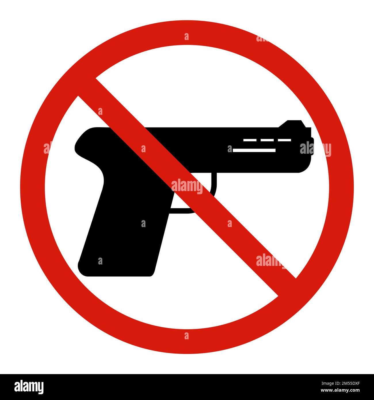 Prohibition sign guns, No guns sign On White Background Stock Vector ...