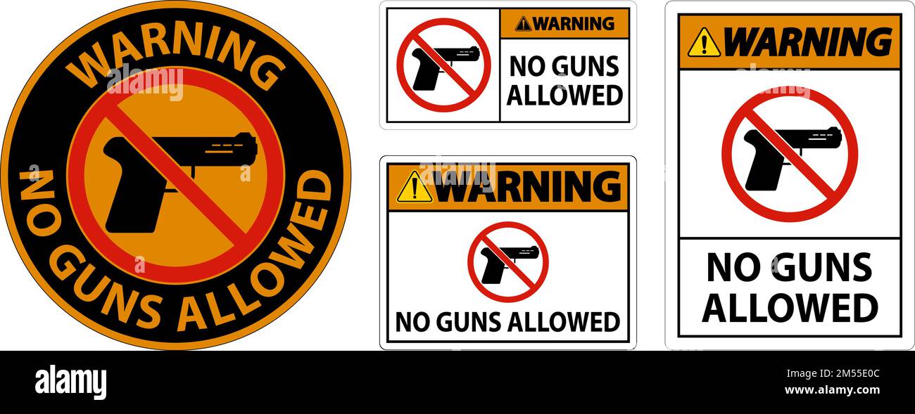 No Gun Rules Sign, Warning No Guns Allowed Stock Vector Image & Art - Alamy