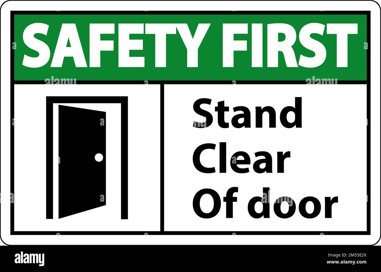 Safety First Stand Clear Of Door Symbol Sign On White Background Stock ...