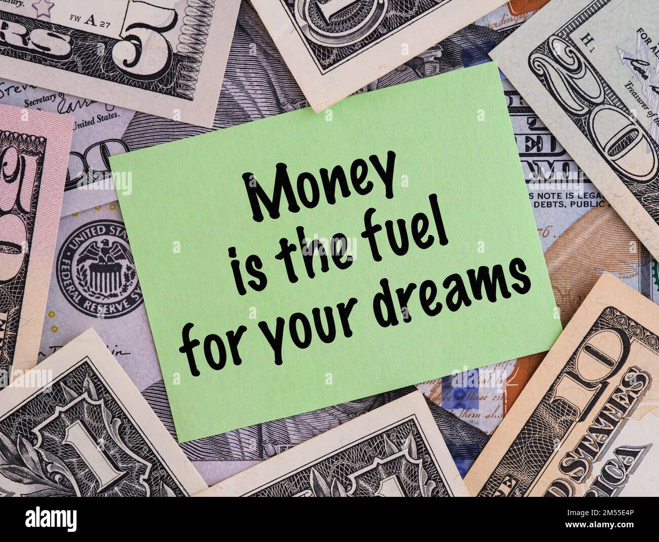 Money is the fuel for your dreams hi-res stock photography and images ...