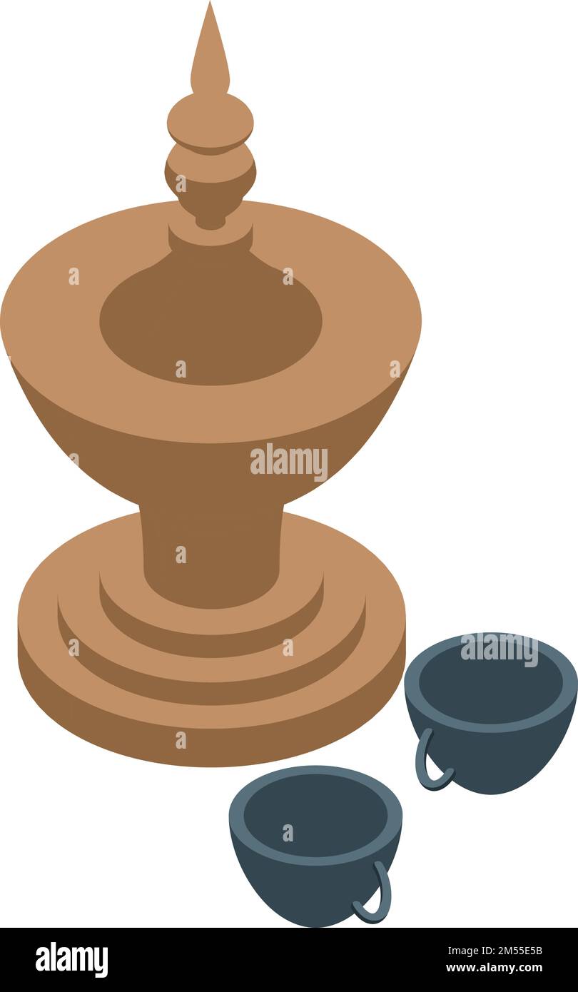Myanmar hot tea icon isometric vector. Landmark culture. Asia flag ...