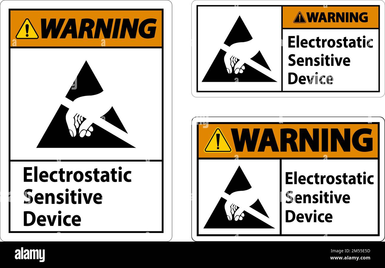 Warning Electrostatic Sensitive Device Sign On White Background Stock ...