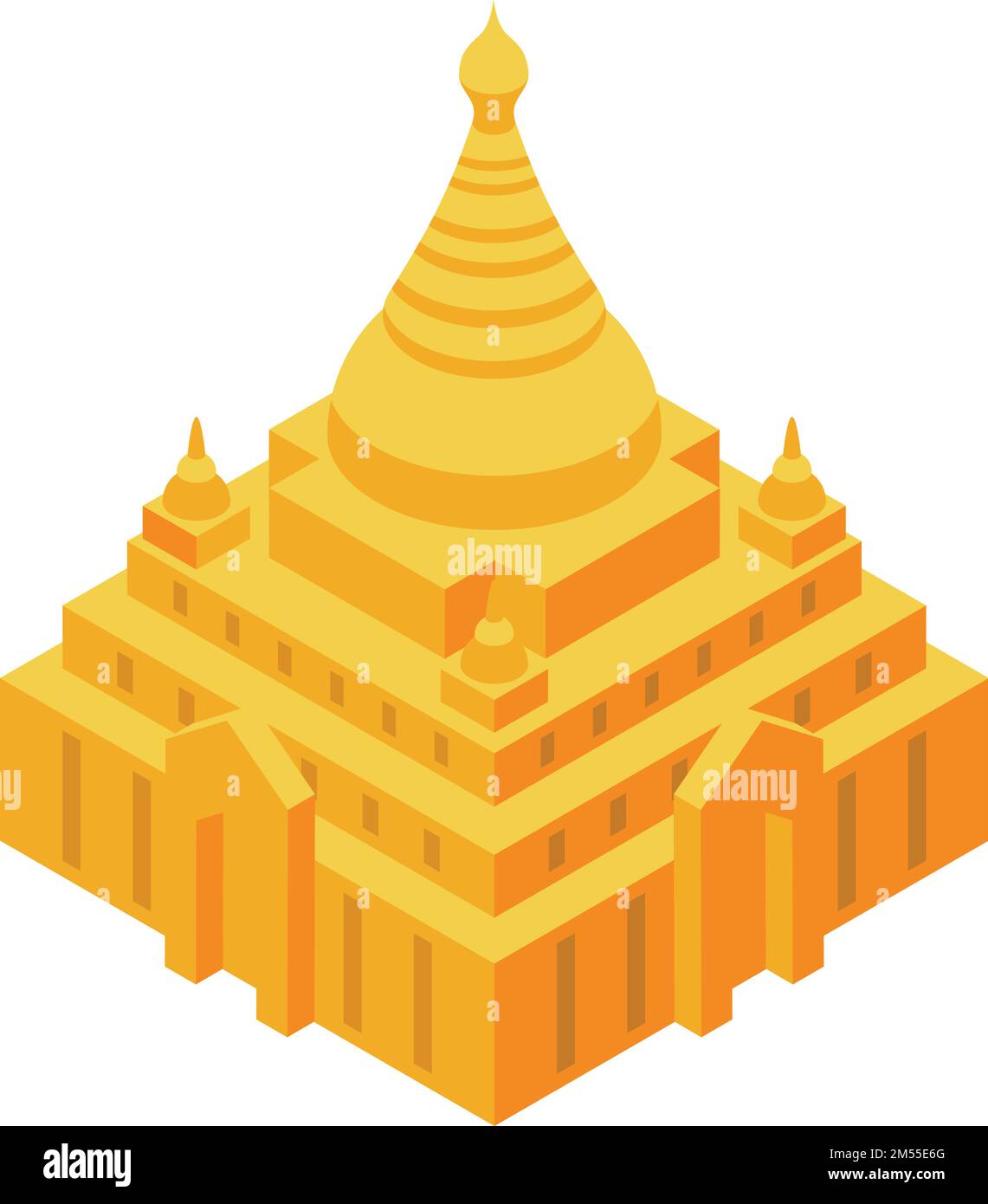 Myanmar temple icon isometric vector. Landmark culture. Asia tourism ...