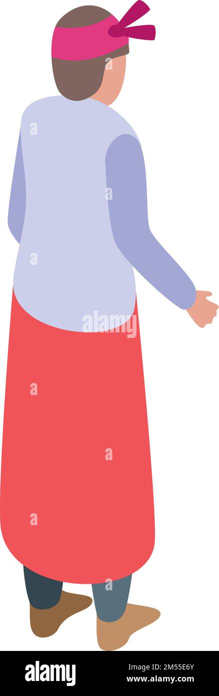 Myanmar traditional cloth icon isometric vector. Culture map. People ...