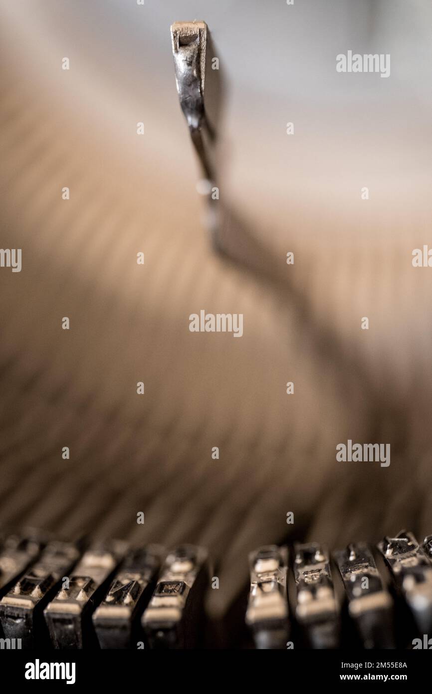 Extreme macro abstract photo of a typewriters typebars Stock Photo - Alamy