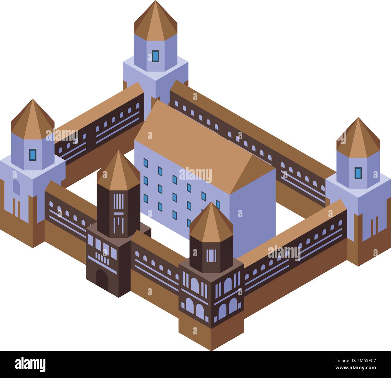 Belarus castle icon isometric vector. Travel map. Architecture tour ...