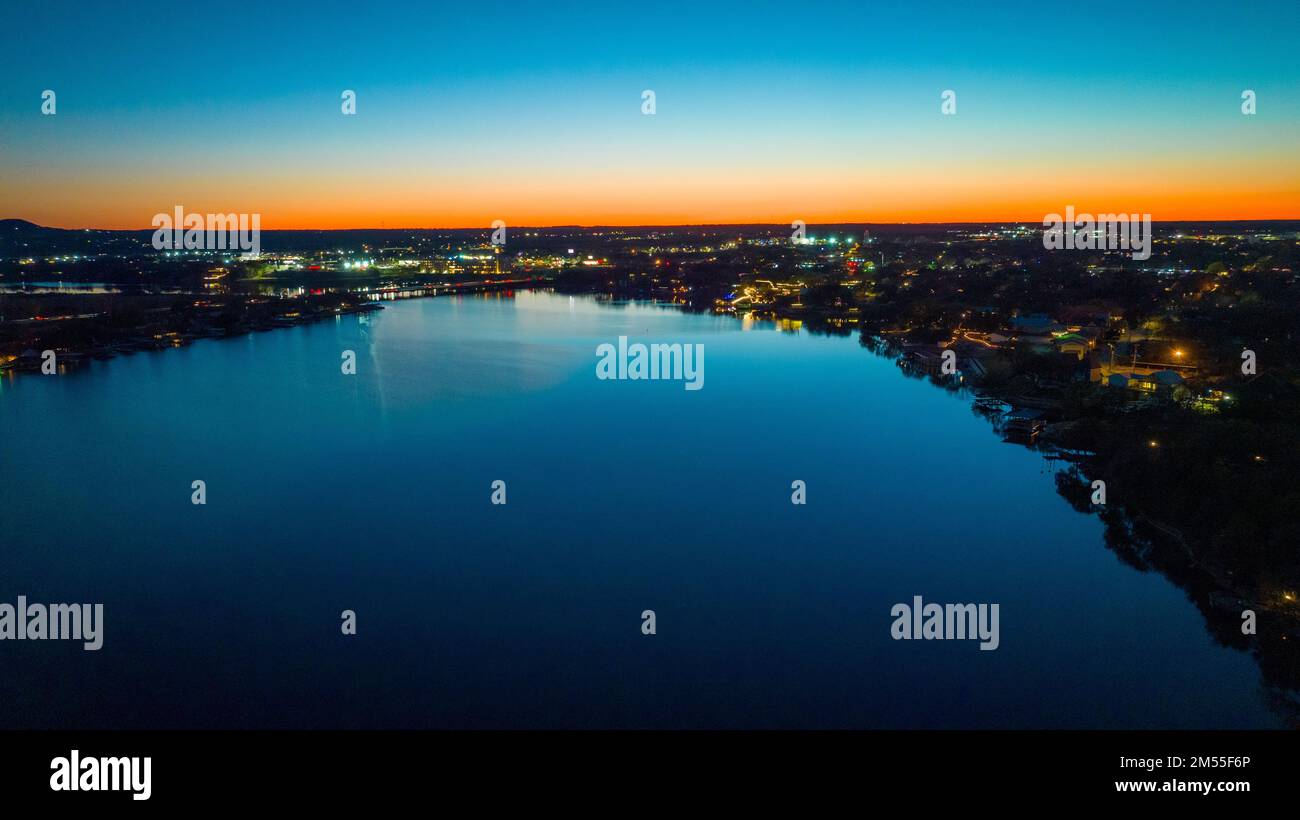 Aerial view dallas cityscape night hi-res stock photography and images ...