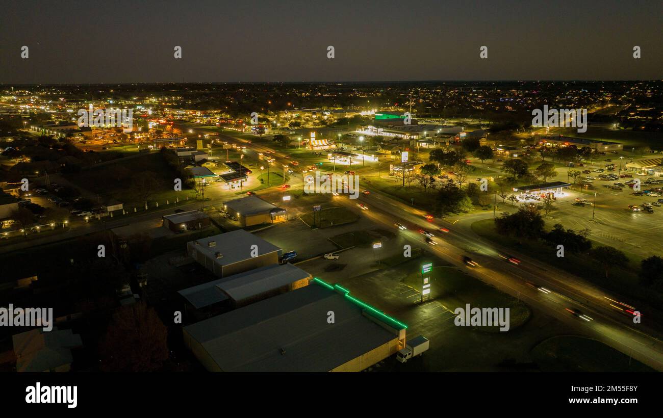 Aerial view dallas cityscape night hi-res stock photography and images ...