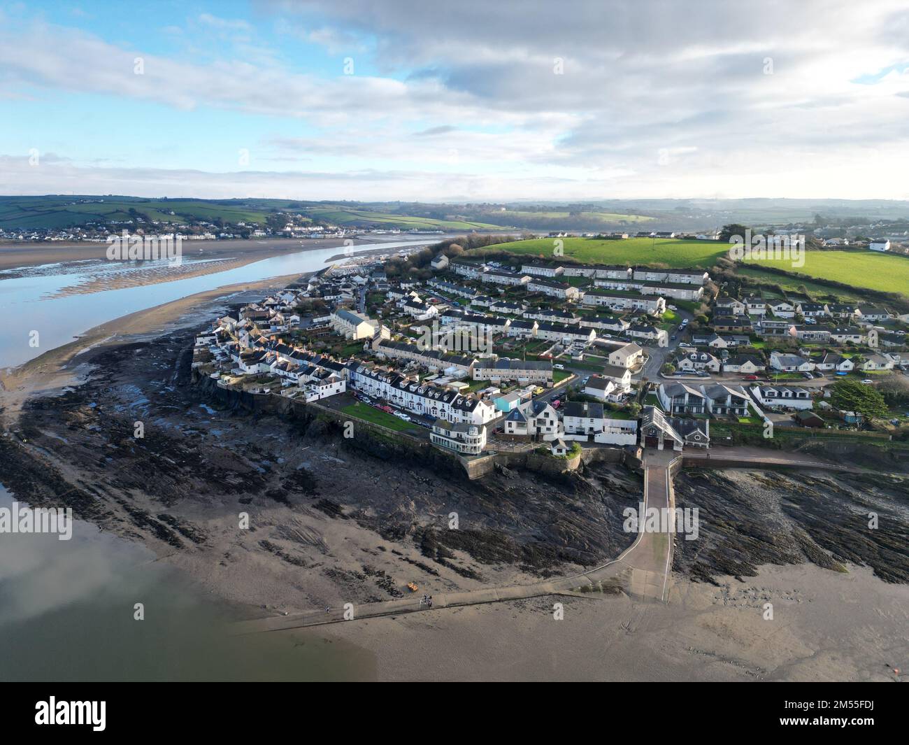 An aerial view of Appledore village surrounded by buildings Stock Photo ...