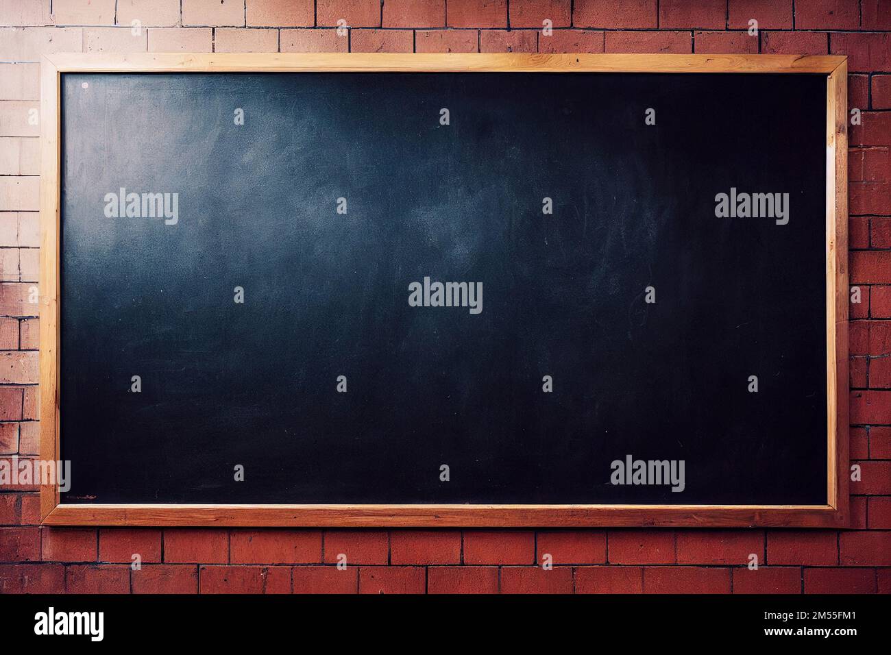 A blackboard on a brick wall- space for your ad Stock Photo - Alamy