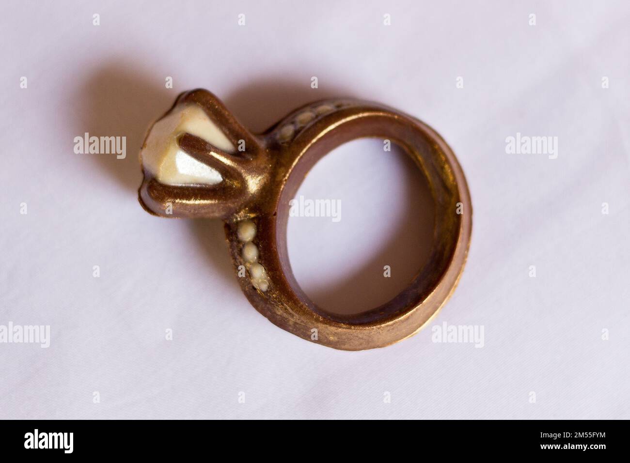 A closeup of chocolate ring in white background Stock Photo - Alamy