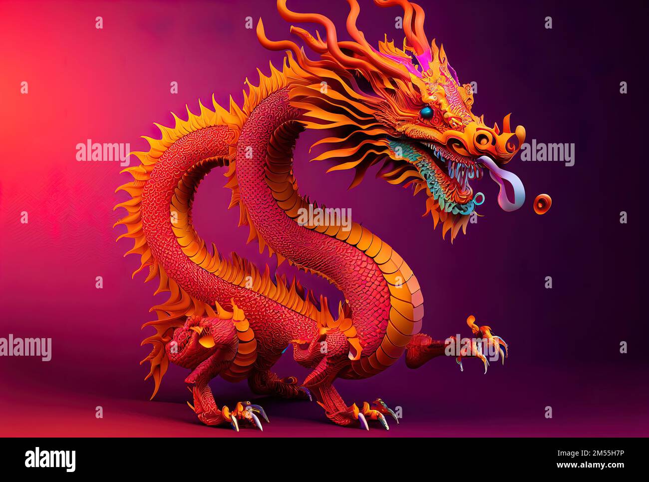 Chinese New Year Decoration--Closeup of Dancing Dragon and knots Stock ...