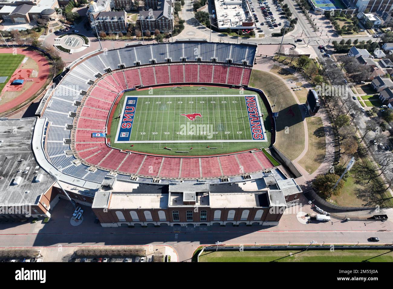 A general overall aerial view of Gerald J. Ford Stadium at Southern ...