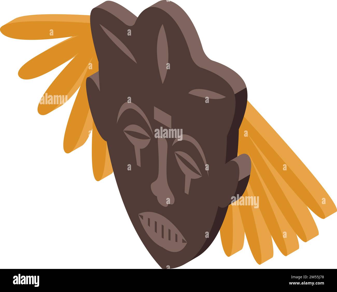 Republic chad tribe mask icon isometric vector. State world. National ...