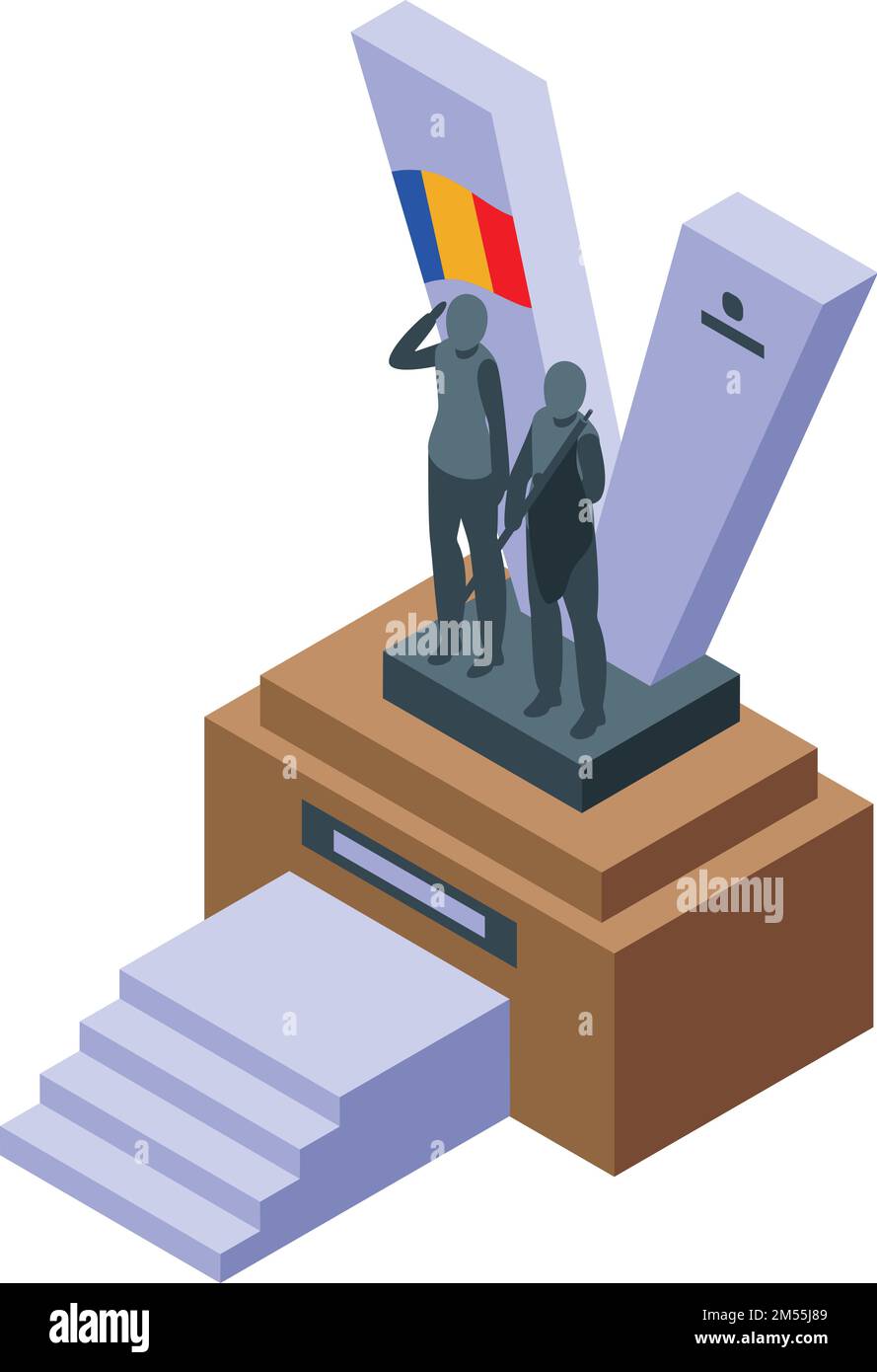 Republic chad statue icon isometric vector. Patriotic nation. Emblem ...