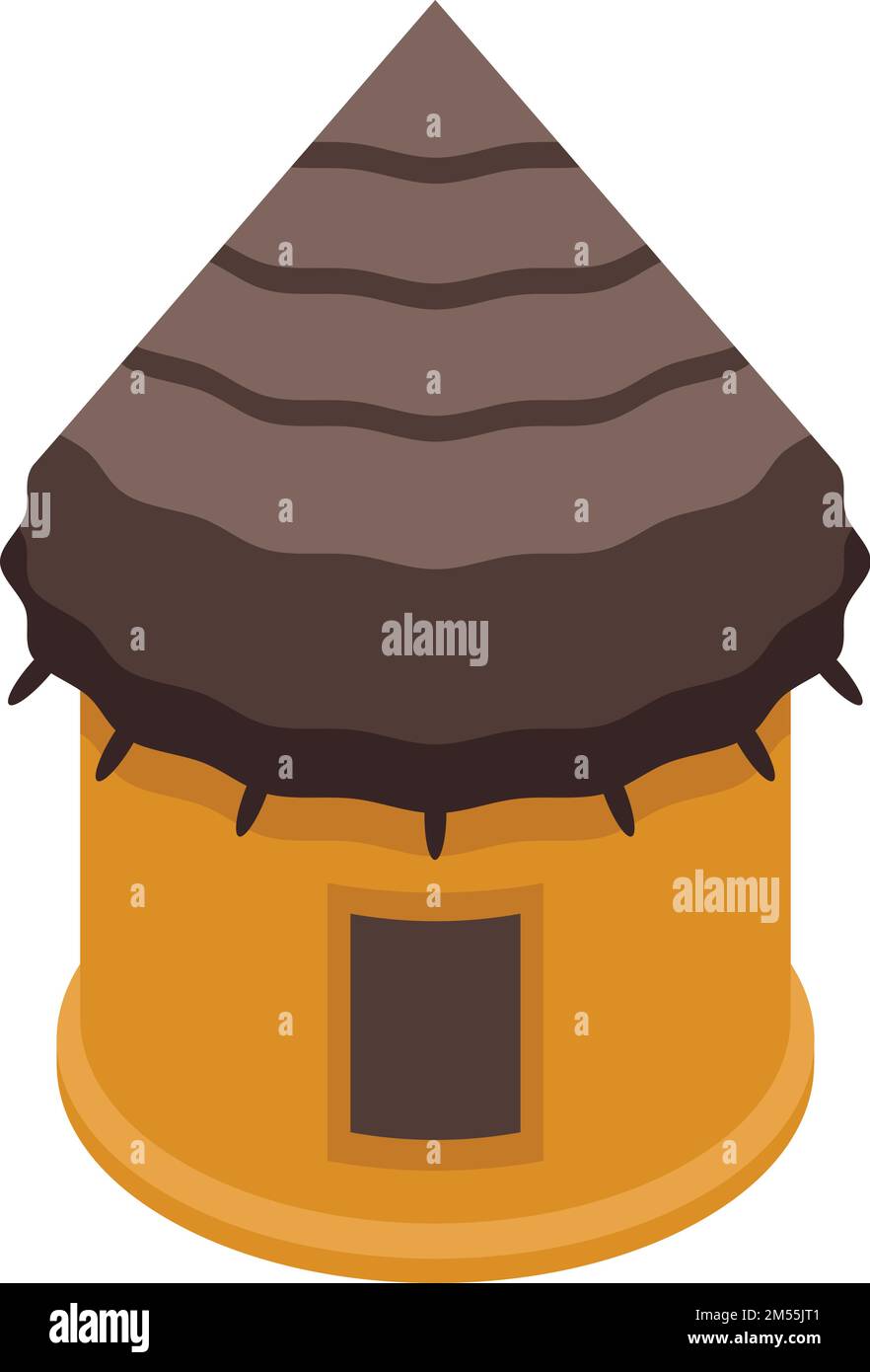 Republic chad tribe house icon isometric vector. Travel africa ...