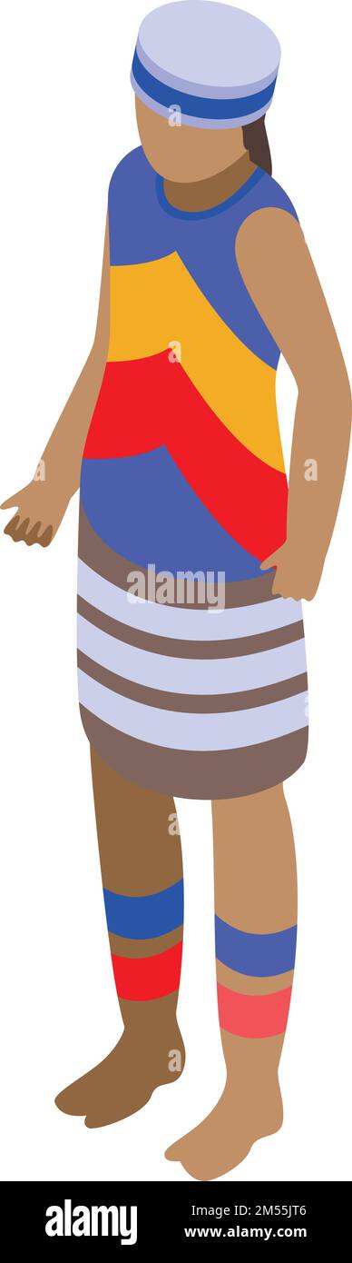 Republic chad man icon isometric vector. State country. Travel africa ...