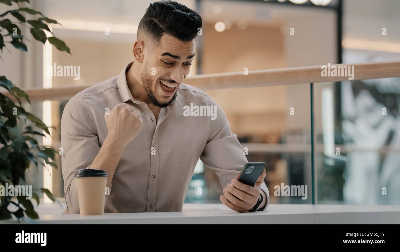 Man celebrating lottery win hi-res stock photography and images - Alamy