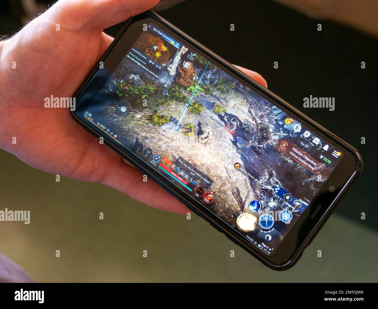 Cork, Ireland, July 31, 2022. A android smartphone in the hands of a ...