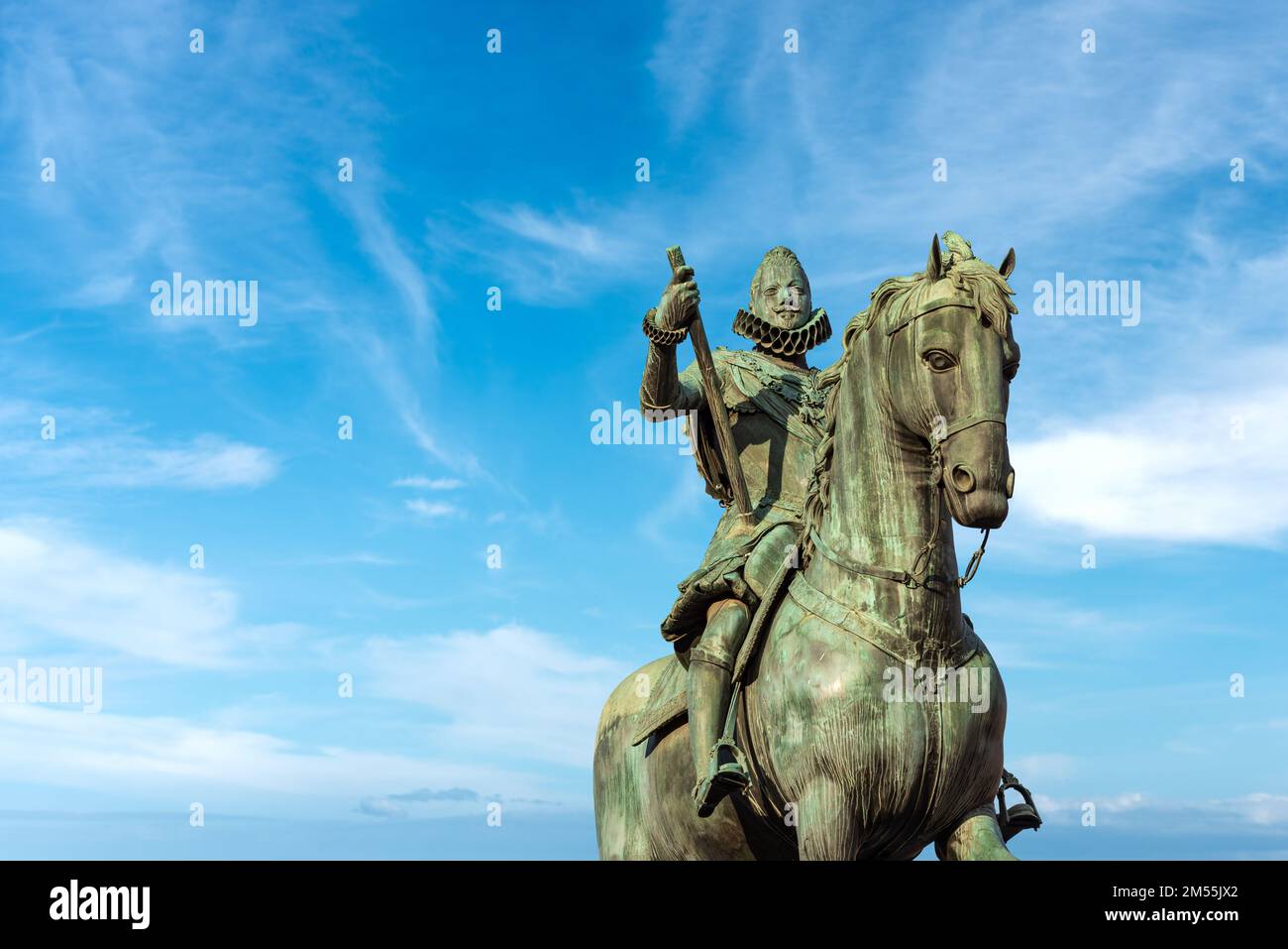 Bronze statue of King Philip III on Horseback (Felipe III or Felipe el ...