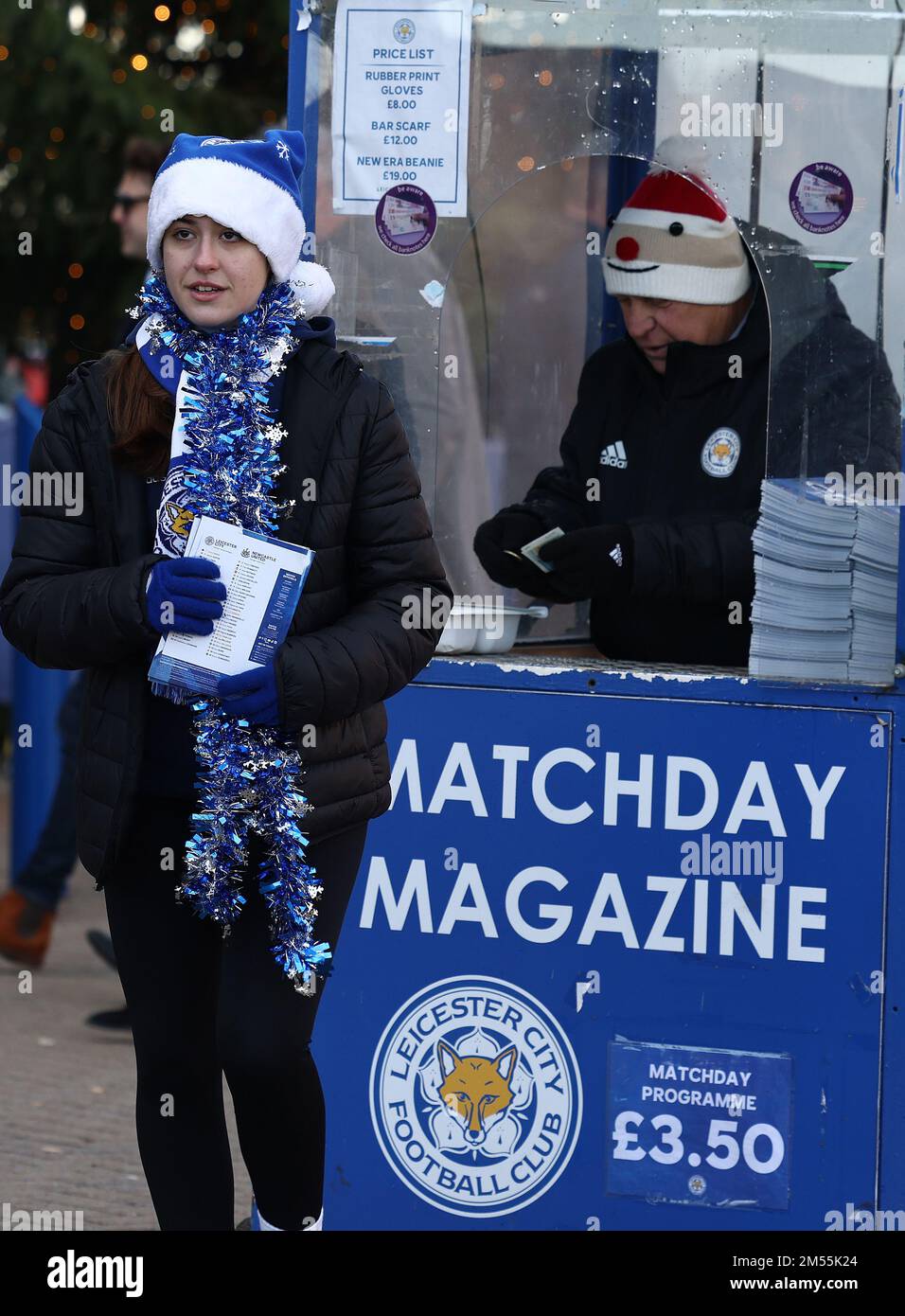 Leicester, England, 26th December 2022. A Leicester City fan buys a ...