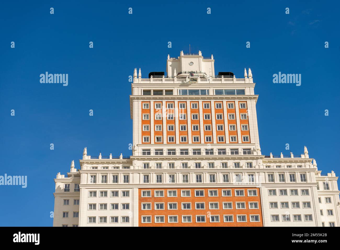 Madrid downtown. Facade of the skyscraper in Plaza de Espana called ...