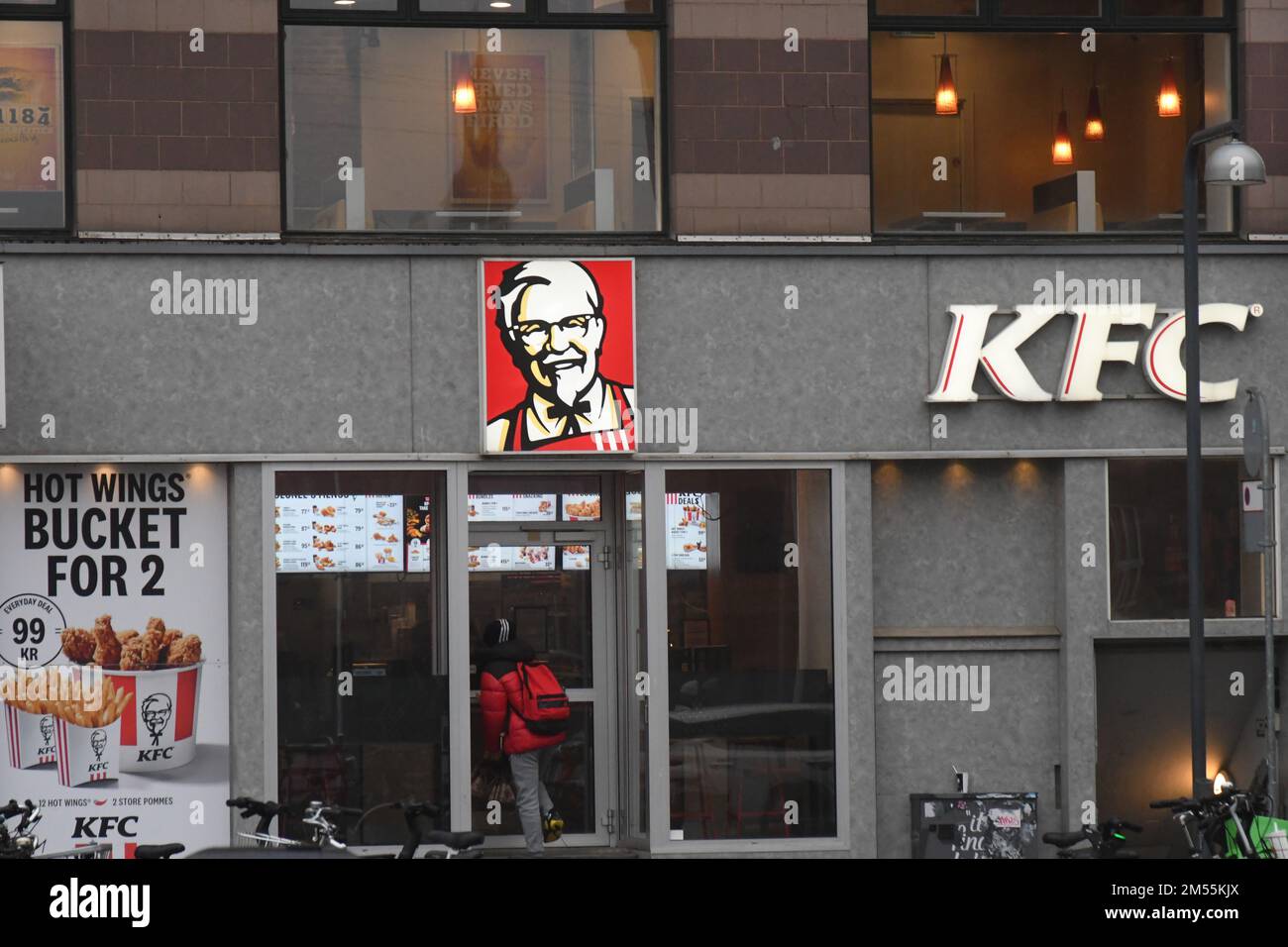Copenhagen/Denmark/26 December 2022/ KFC Kentucky fried chicken chain ...