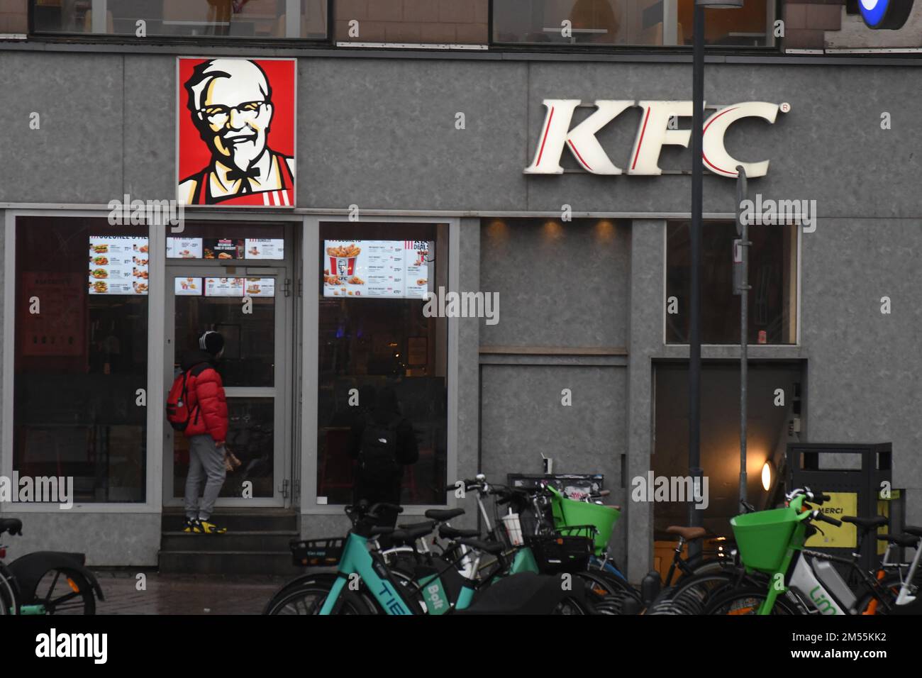 Copenhagen/Denmark/26 December 2022/ KFC Kentucky fried chicken chain ...
